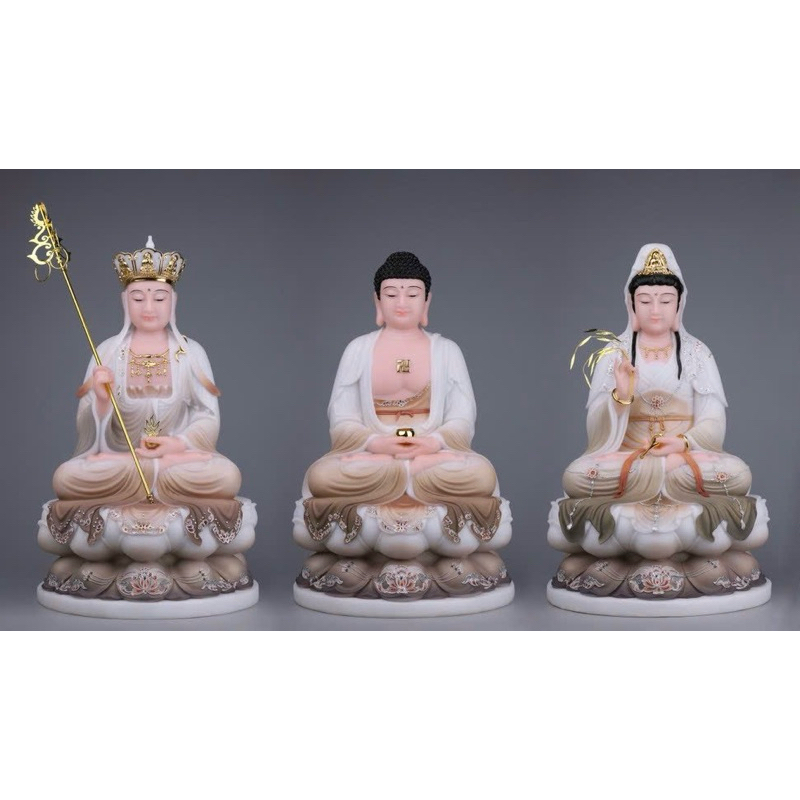 Western Three Holy Statue Set Of Matte Gray Stone Powder Made In Taiwan ...