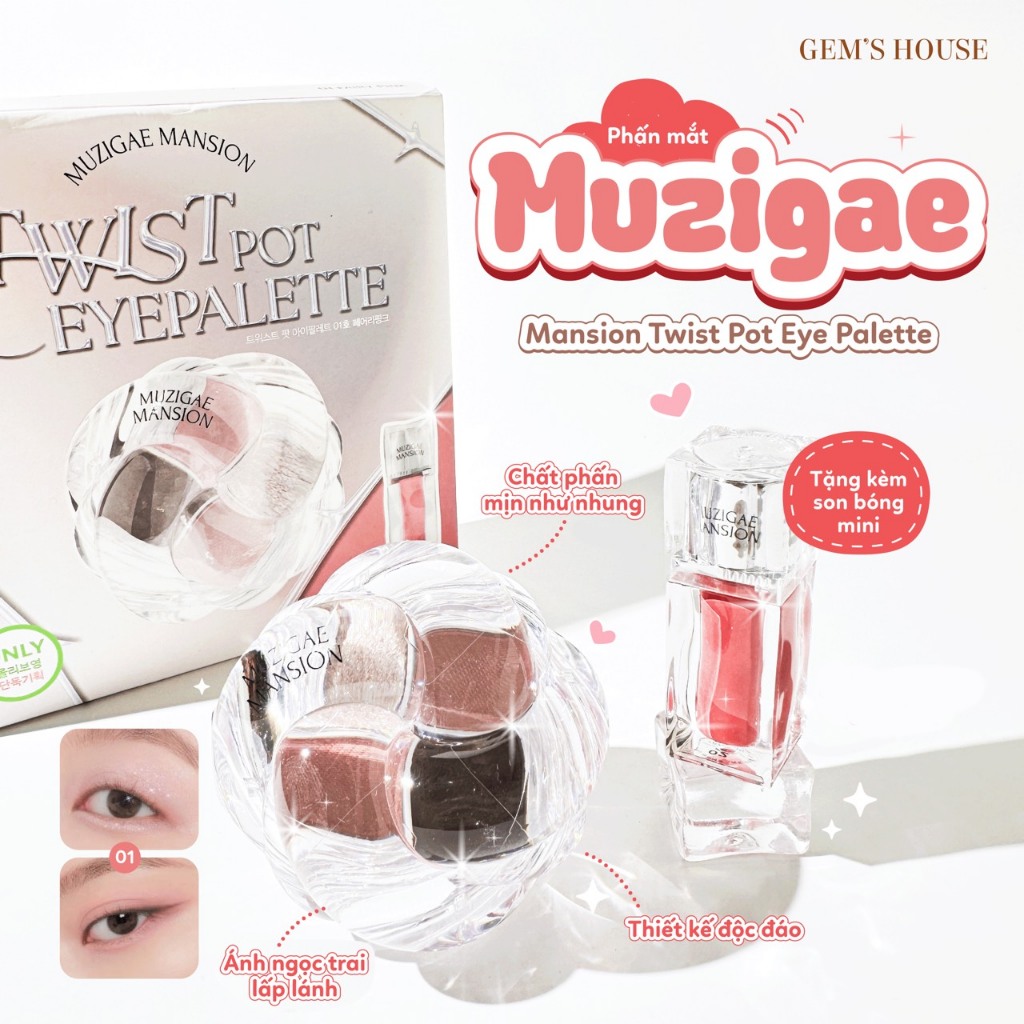 Muzigae Mansion Twist Pot Eye Palette 4.5g 01fairy pink | Shopee Singapore