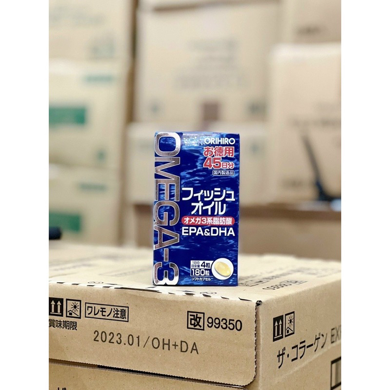 Omega 3 fish oil EPA & DHA Orihiro Japan box of 180 tablets | Shopee ...