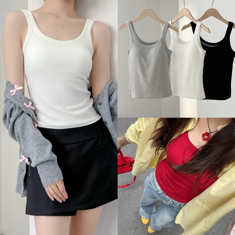 Elastic elastic tank top (REAL PHOTO) | Shopee Singapore