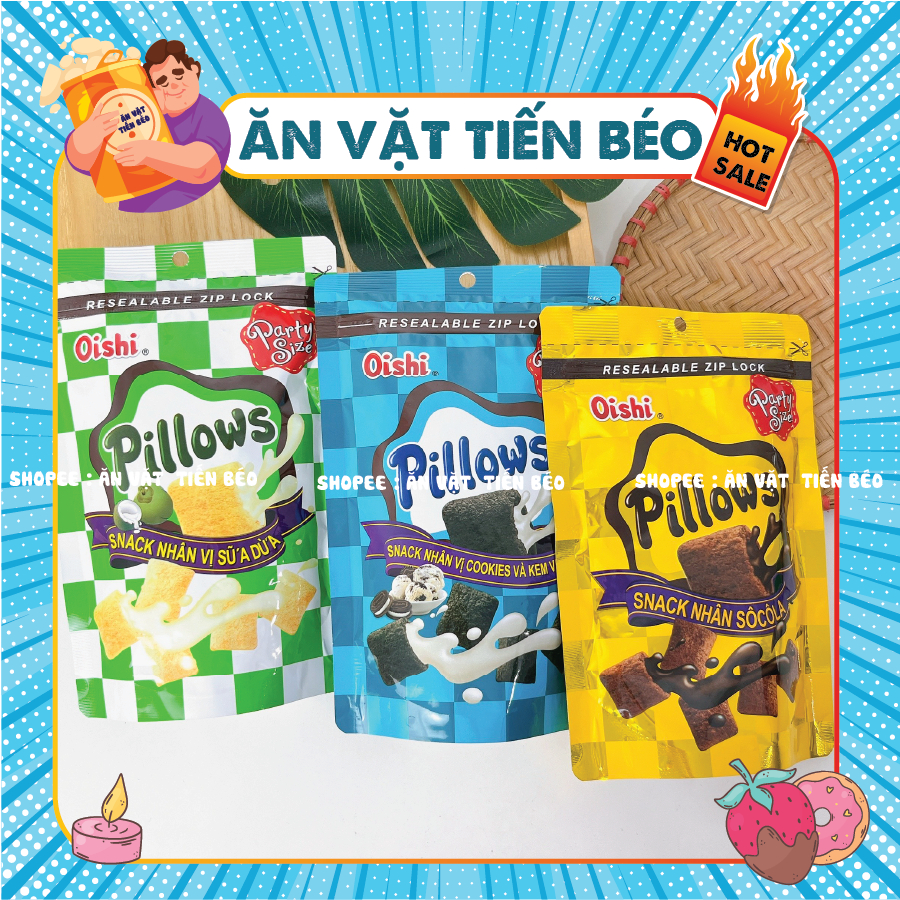 Oishi Coconut Milk Pillows Snacks - Chocolate - Vanilla Ice Cream Pack ...