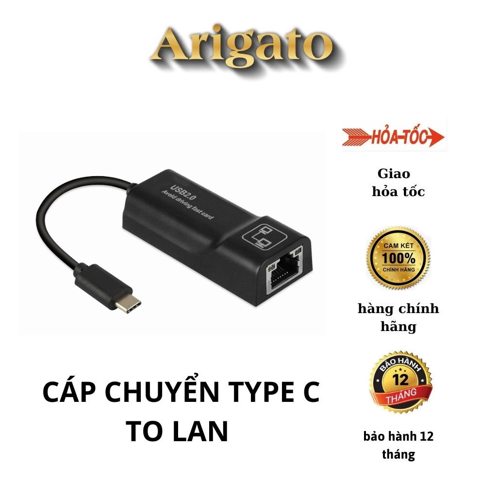 Usb C to lan 2.0 3.0 to lan 10-100Mbps Gigabit Converter Cable - Type C ...