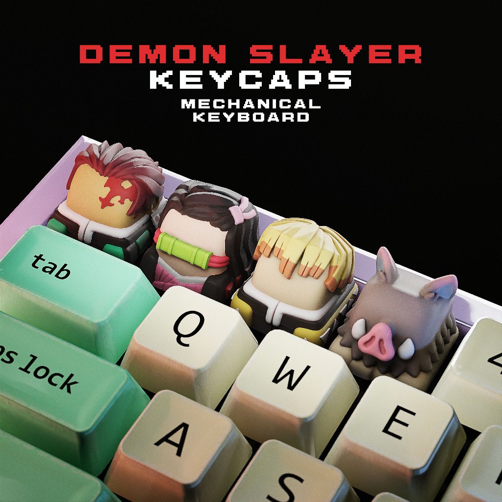 Demon Slayer Keycap (Tanjiro-Zenitsu-Nezuko-Inosuke) handmade ...