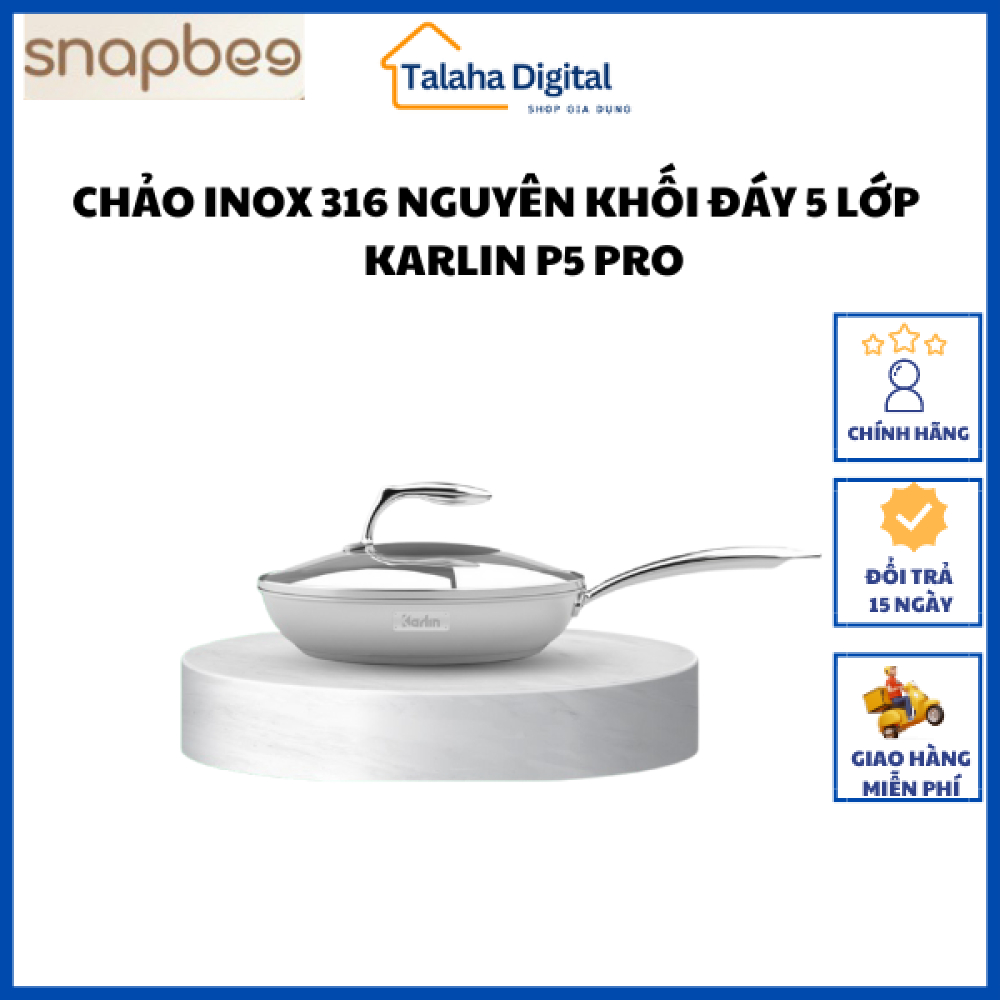 Karlin P5 PRO Natural Non-Stick Pan Stainless Steel Pan with 5-Layer ...