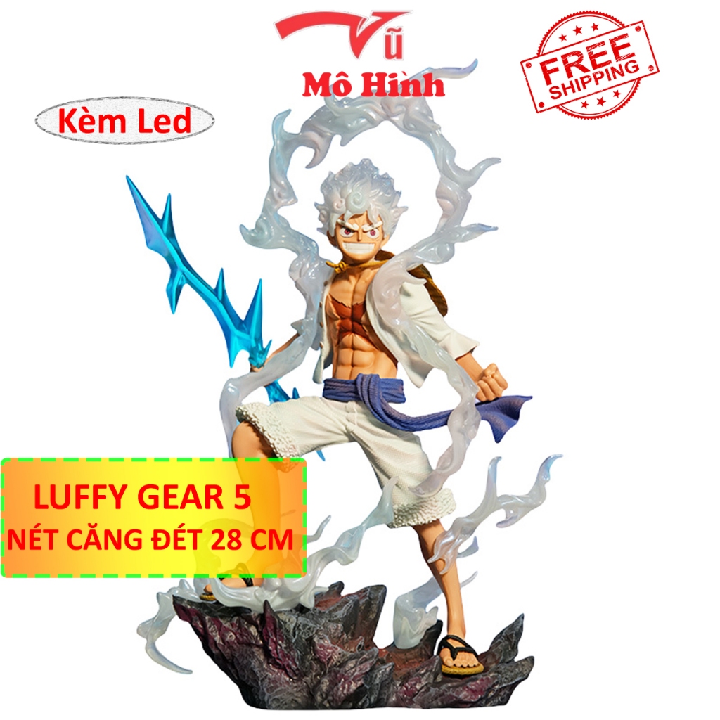 One Piece Luffy Gear 5 Model Holds Super Sharp Stand Lightning 28cm ...