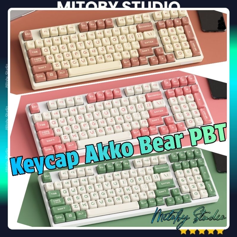 Genuine Akko Bear Keycap Mitoby Studio mechanical keyboard buttons ...