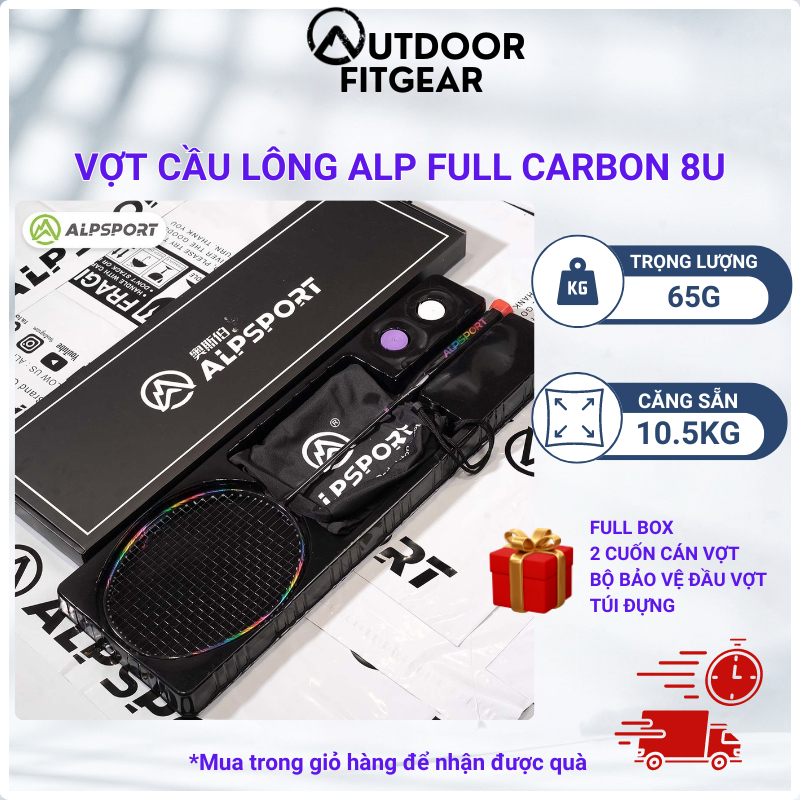 Alp BBQ2.0 8U G5 full Carbon Badminton Racket 100% Ultra Light Carbon ...
