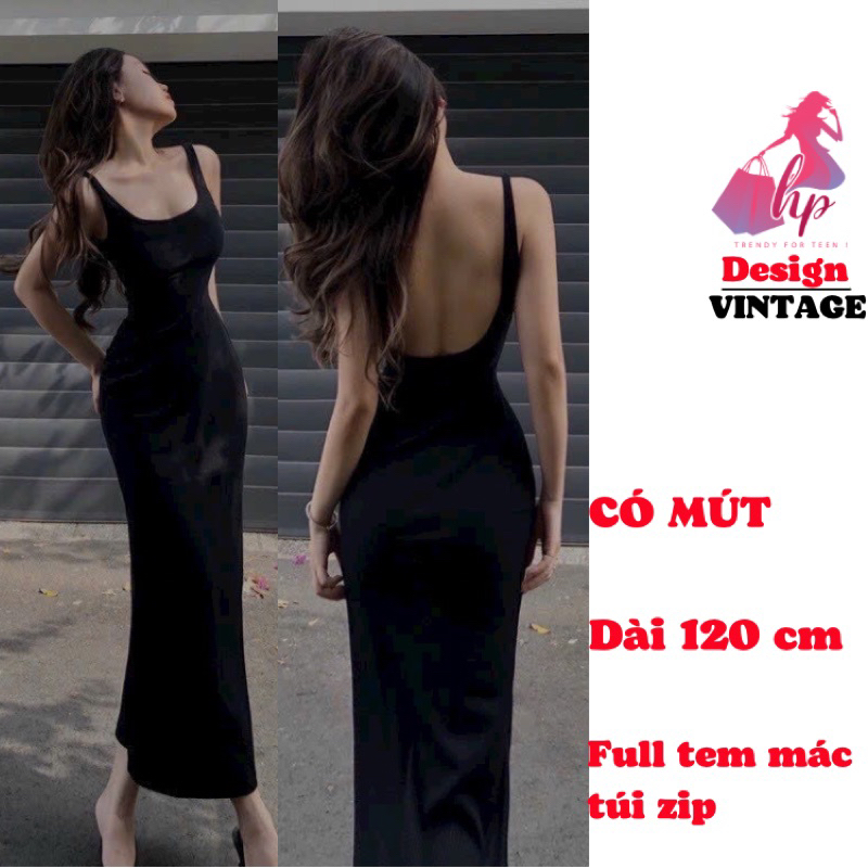 Long backless 2-strap dress, black body-hugging long maxi women's two ...