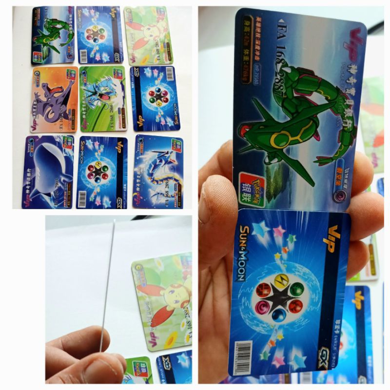 Set of 45 hard plastic Pokemon_Vip cards, size 4.5x6.5cm (RANDOM ...