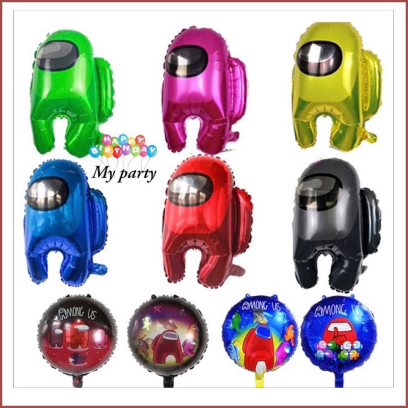 Among us shaped glass balloons, sequin game birthday decorations for ...