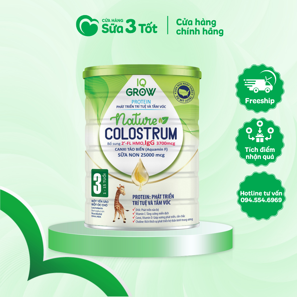 Nature Colostrum Iq Grow Powdered Milk (1-15 Years Old) - 900G Cans ...