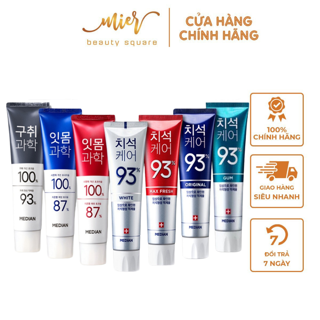 Median DENTAL IQ 93% Korean Teeth Whitening Toothpaste 4g, 120g ...