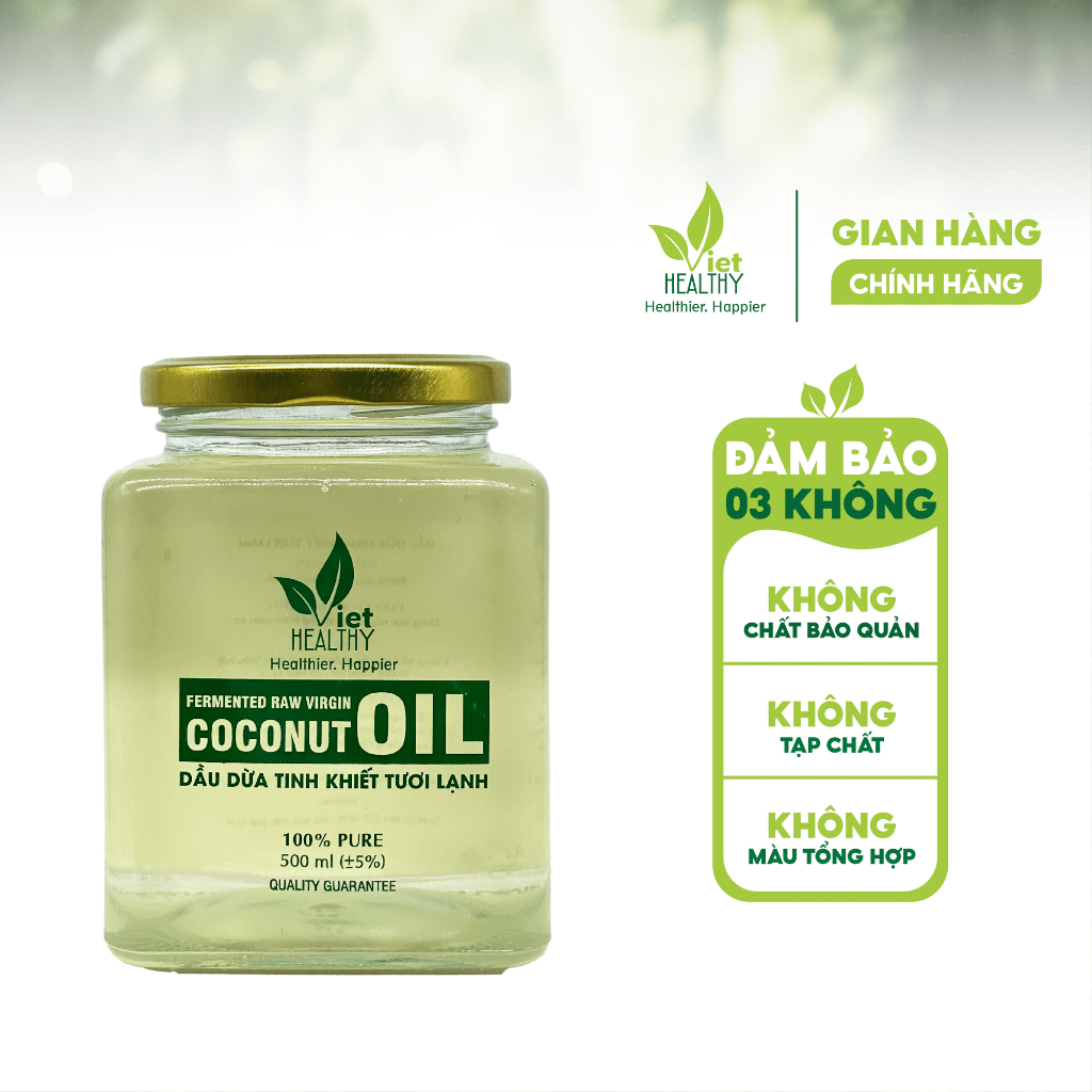VietHealthy Pure Cold-Separating Fermented Coconut Oil 500ml | Shopee ...