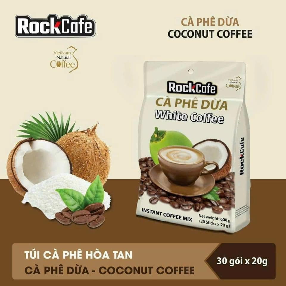 [Large Box Of 30 Packs] Coconut coffee - Rockcafe Durian White coffee ...