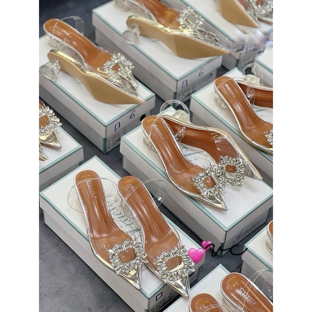 Mica closed-toe Sandal with bright square stone bow and sturdy platform ...