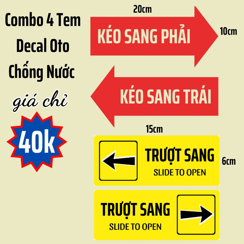 4 Sliding Glass Door Stickers, Sliding Letters to Left and Right ...
