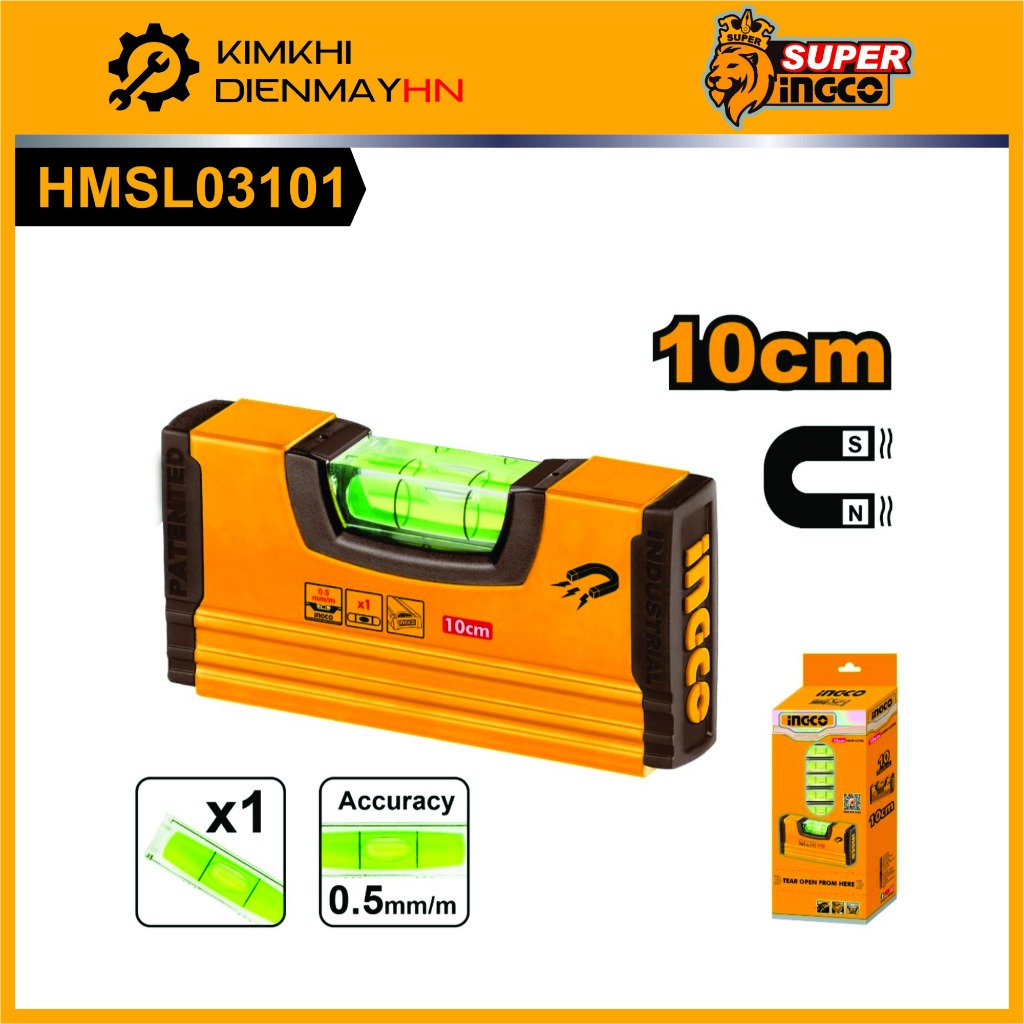 Water ruler, mini nivo ruler with magnet INGCO HMSL03101 10cm | Shopee ...
