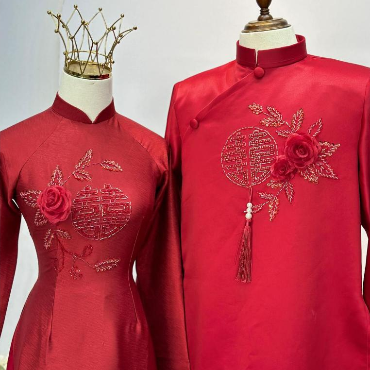 Red Hong Hy Ao Dai - bag Pairs Of Ao Dai, Wedding Ao Dai, Bridal Ao Dai ...