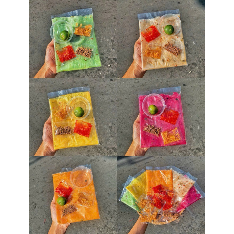 Original GREEN RED PURPLE YELLOW RICE CAKE WITH CHILI RIM DOTS ...