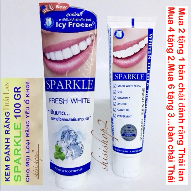[100% Genuine] SPARKLE FRESH WHITE Toothpaste Thailand 100g (company ...