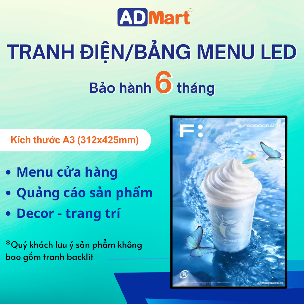 A3 led menu board | Advertising led light box | A3 size side-drawn ...