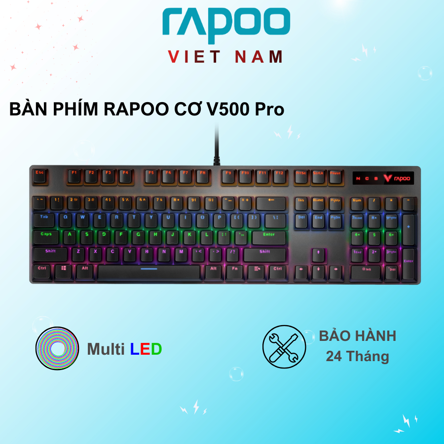 Rapoo V500 Pro Black mechanical keyboard (Multiled) | Shopee Singapore