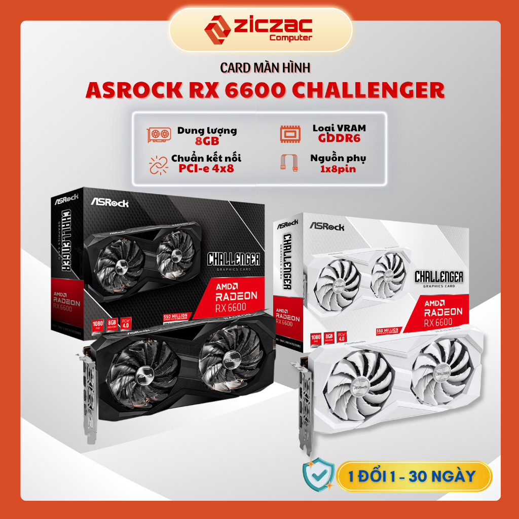 Asrock RX 6600 Challenger 8GB GDDR6 AMD Radeon VGA Video Card - Genuine ...