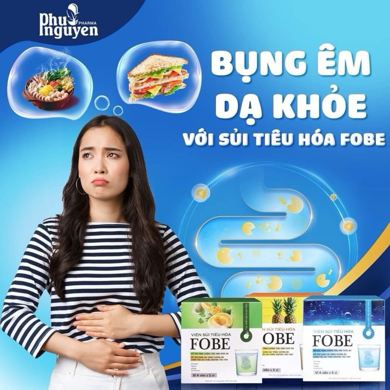 Fobe Digestive Effervescent Tablets Support Symptoms Of Flatulence, Bloating, Indigestion (Box ...