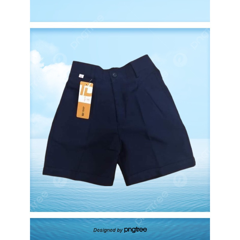 Student short shorts with FRONT ZIPPER, elastic waist at the back ...