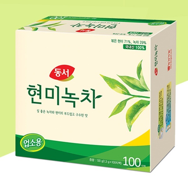 Dongsuh Korean brown rice green tea - Box of 100 dip packets (150gr ...