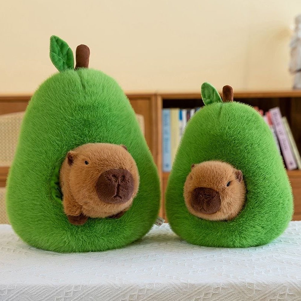 Capybara Stuffed Animals In Green Avocado 2in1 - capybara Avocado Doll ...
