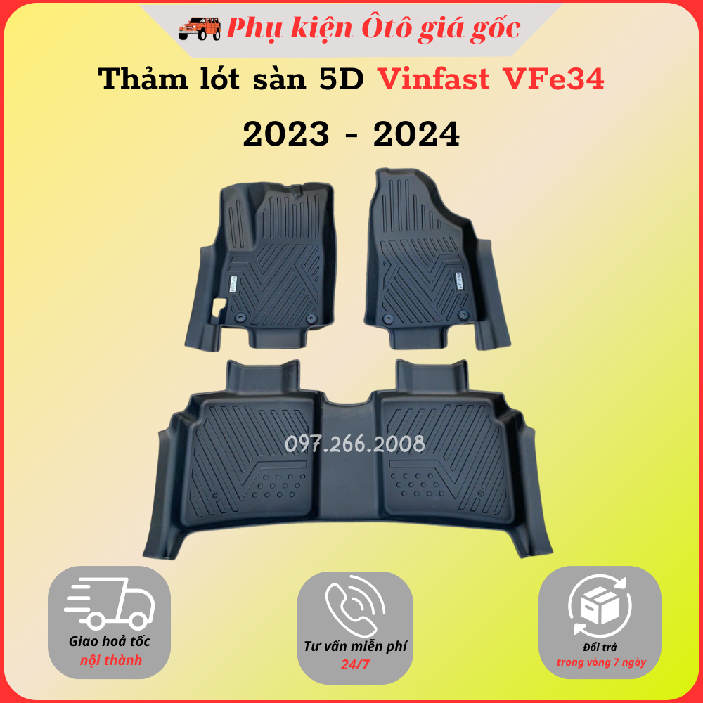 Vinfast VFe34, VFe34 2023, 2024 Monolithic Cast 5D Plastic Floor Mat ...