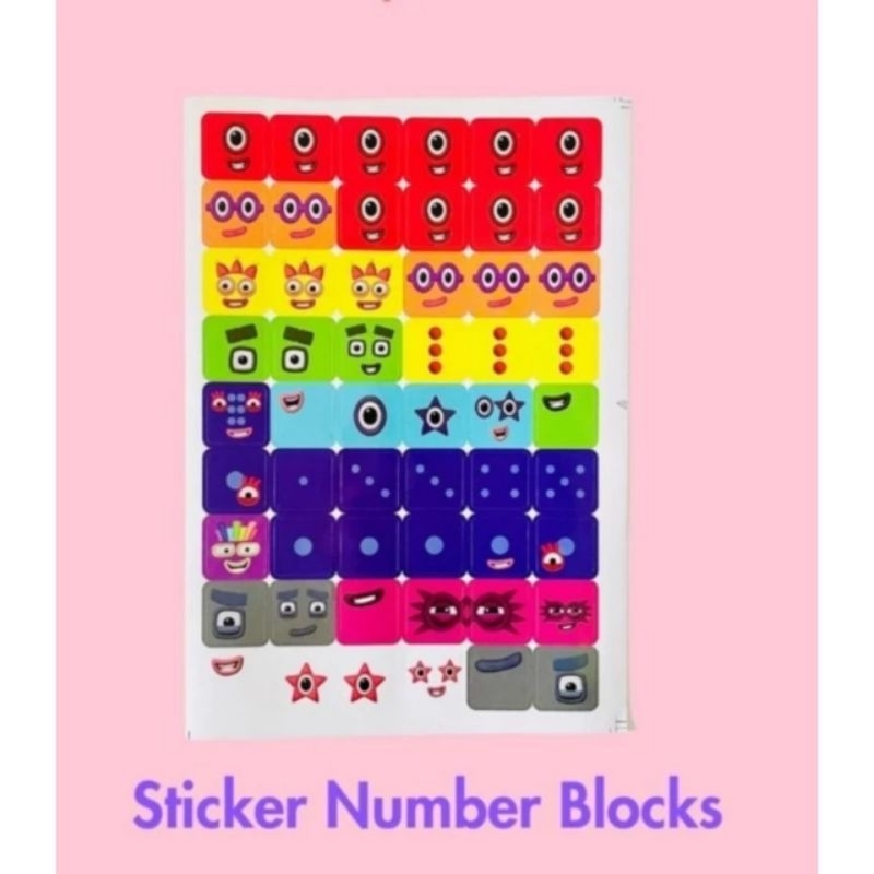 NumberBlocks Sticker Linking Cube Number Block Sticker | Shopee Singapore
