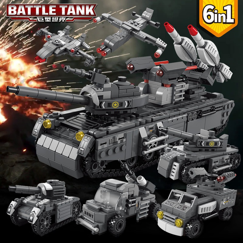 Lego Assembled Toy Tank Assembly Model For Kids Helps Develop Logical ...