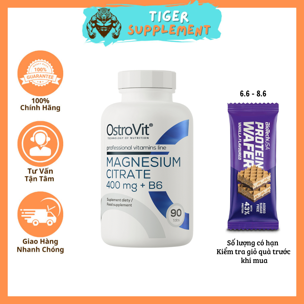 Ostrovit Magnesium Citrate 400mg + B6 Oral Tablets Improve Bones And ...