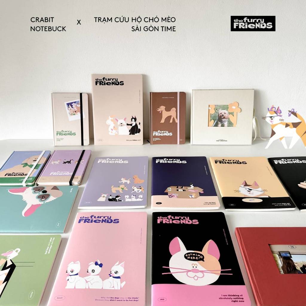 Notebooks and mini horizontal stripes dot Crabitx SGT The Furry Friends ...