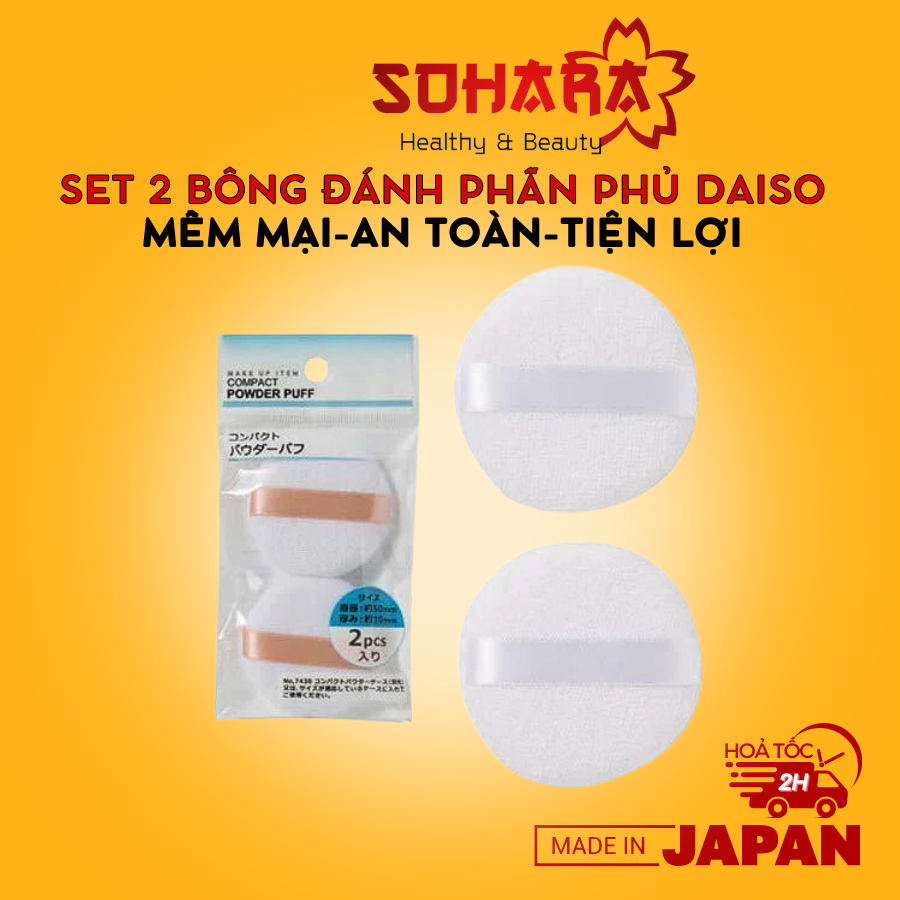 Set of 2 Japanese Daiso powder puffs | Shopee Singapore