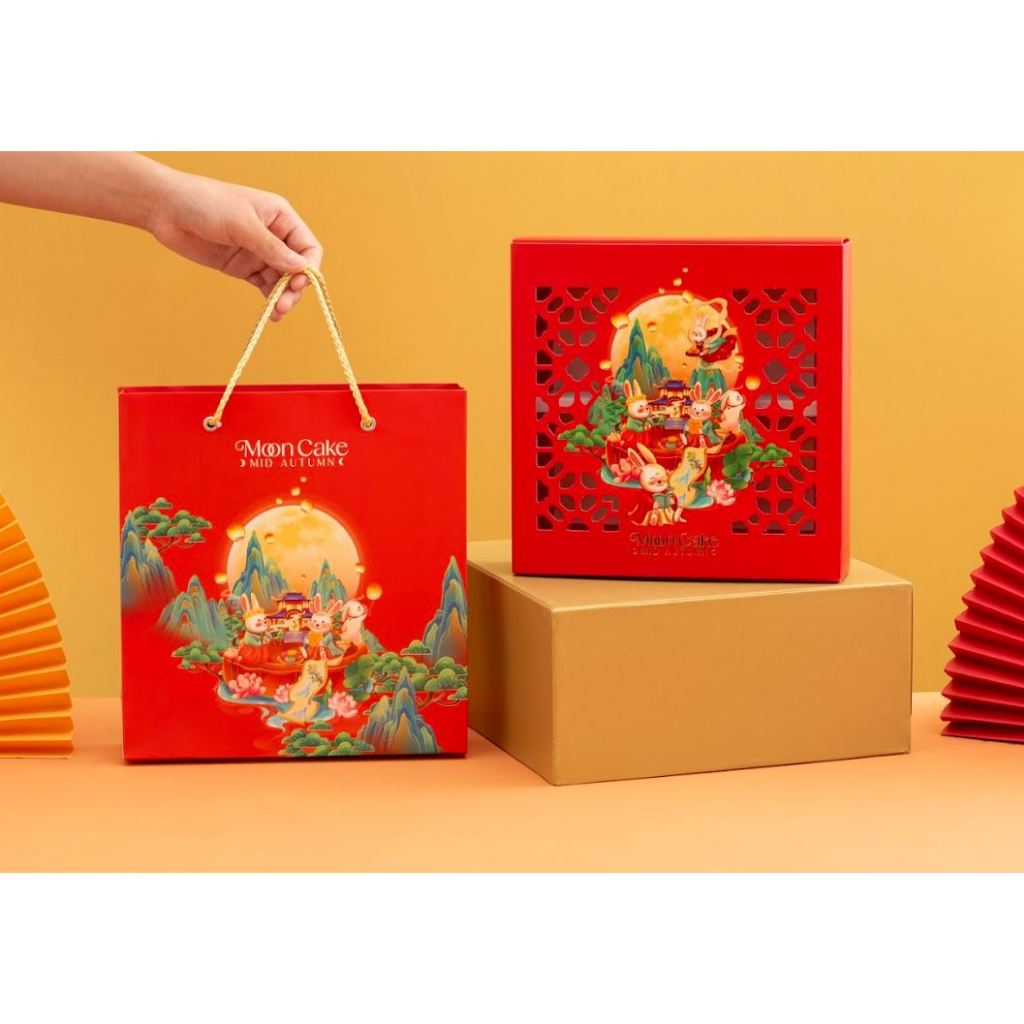 10 Boxes of 4 Red Rabbit moon cakes - Box of 4 moon cakes 150g - 250g ...