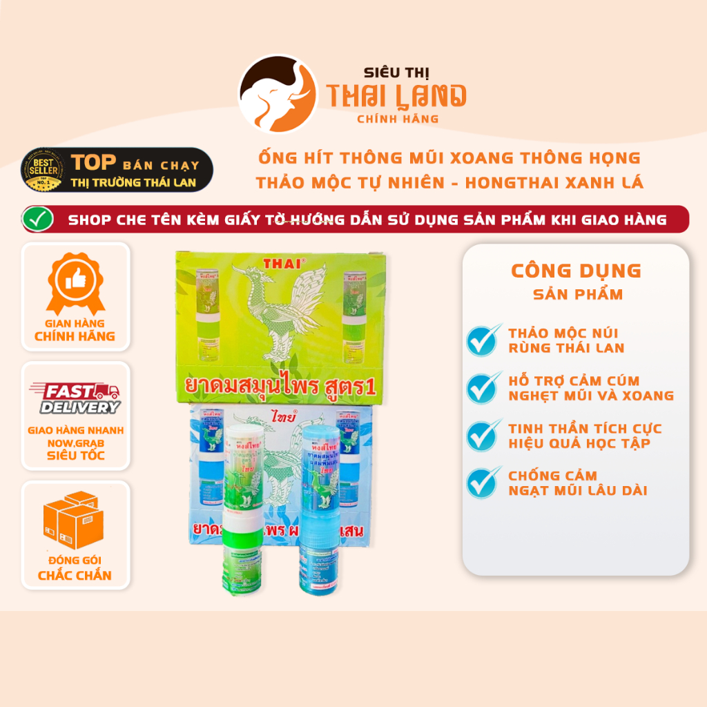 [GENUINE] Natural Herbal Nasal Sinus Clearing Inhaler - Green Hongthai ...