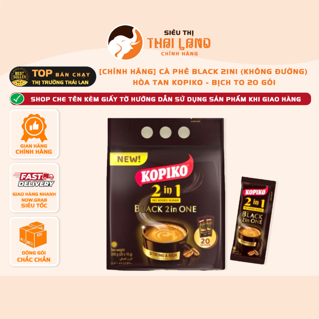 [Genuine] Kopiko Instant BLACK 2in1 Coffee (No Sugar) - 20 Packs ...