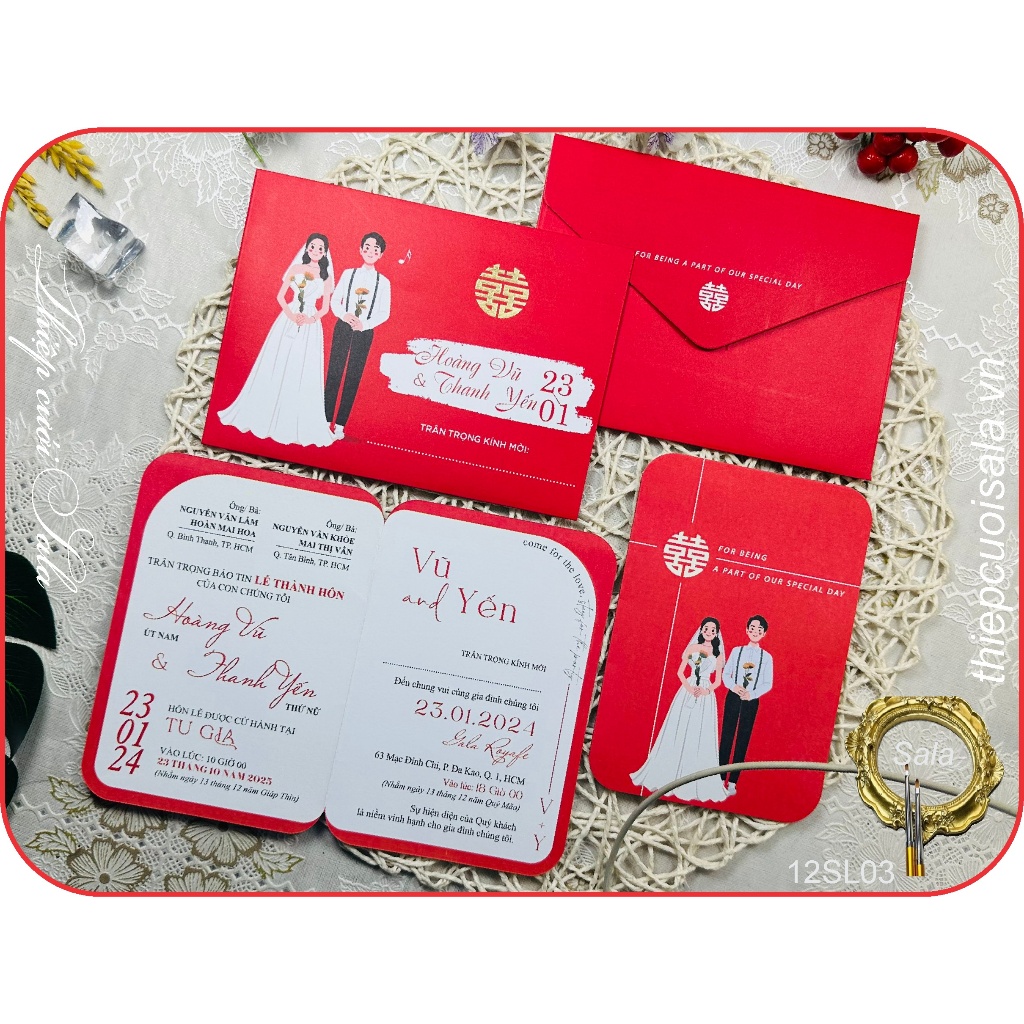 Strawberry And Groom Wedding Cards 12SL03 (Receive Print >100 Cards ...