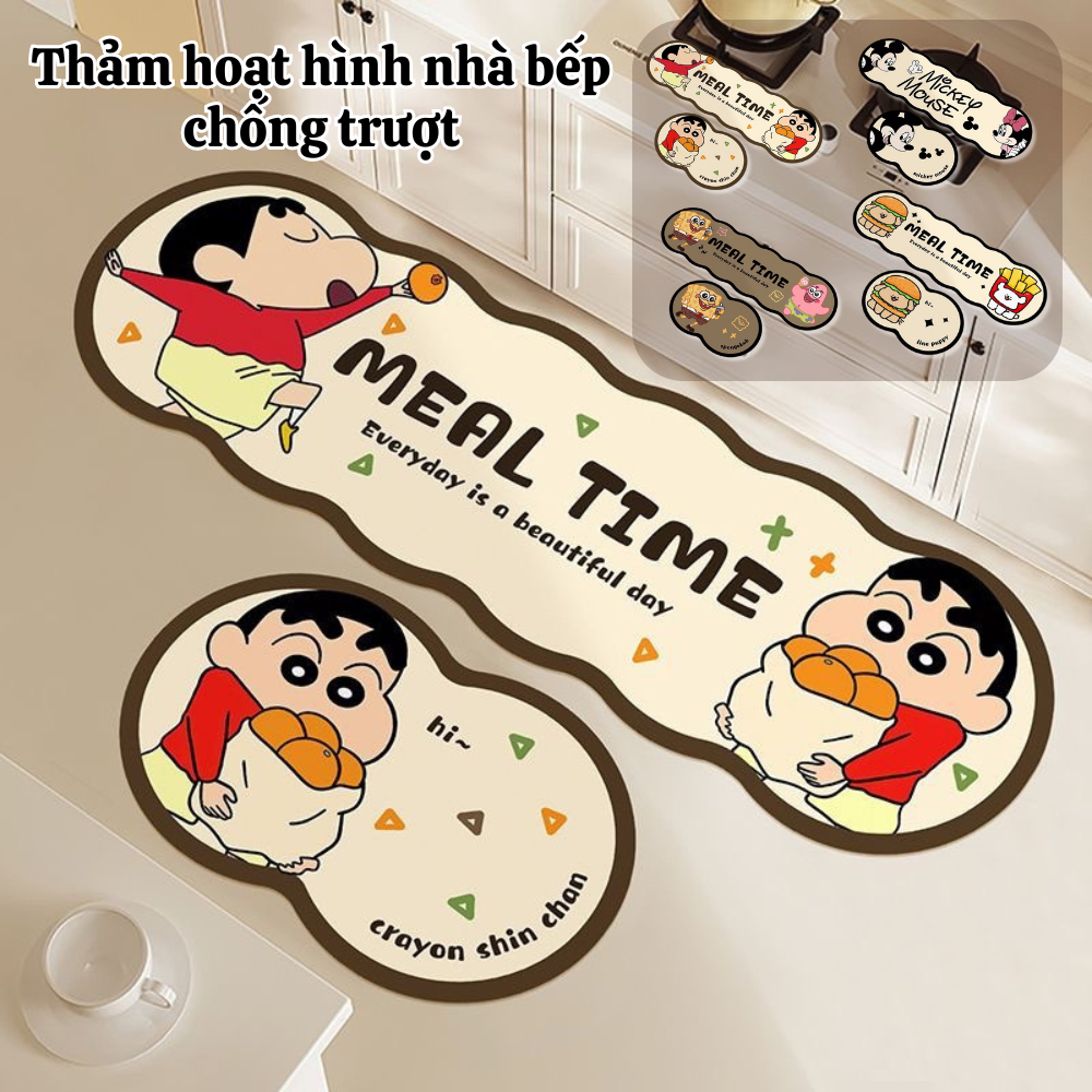 Cartoon Diatom Anti-Slip Kitchen Mat (40x60cm/40x120cm) - Mickey, Shin ...