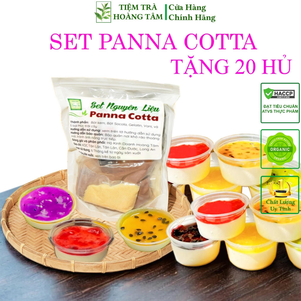 Panna cotta, large set 600Gram, 5 fruit flavors, free 20 molds ...