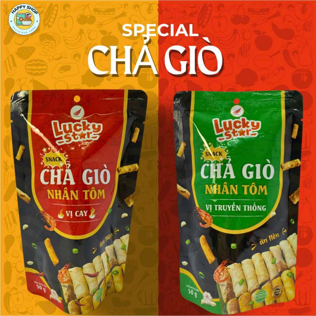 Lucky star shrimp spring roll Snack 50g | Shopee Singapore