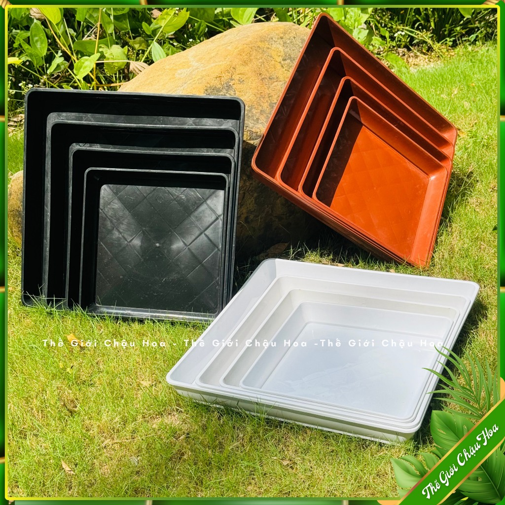 Square plastic tray, plastic plate, vegetable trough, multi-purpose ...