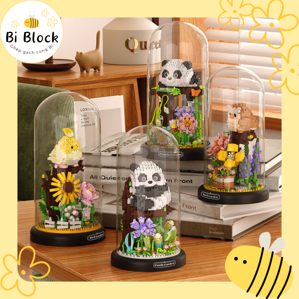 Panda Garden Assembly Set Cute Black and White Bear Nanoblock 3D Model ...