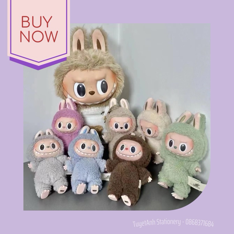 Labubu THE MONSTERS heart macaron Doll teddy bear keychains (With real ...