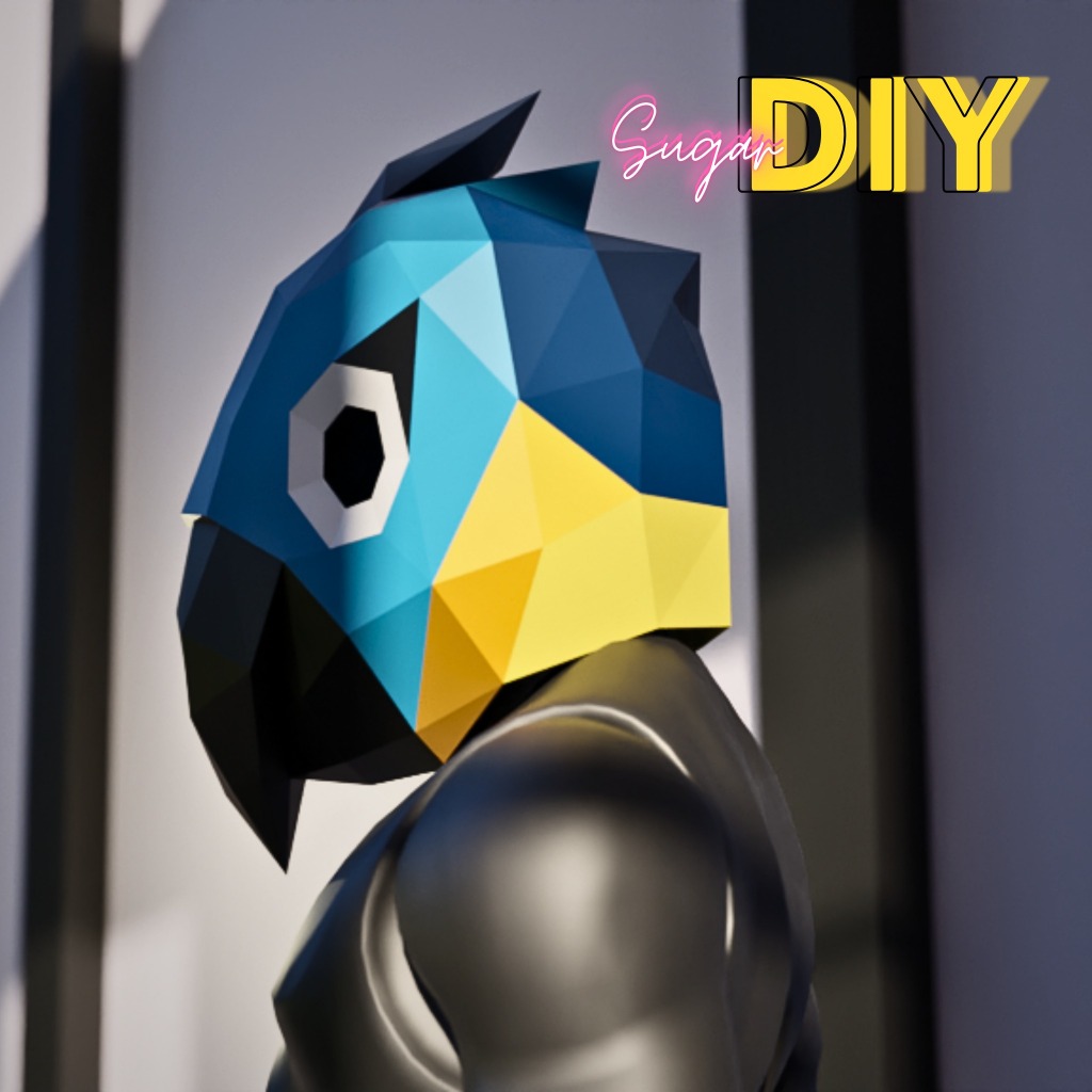 Green Parrot Mask - Colored DIY Paper Model | Shopee Singapore