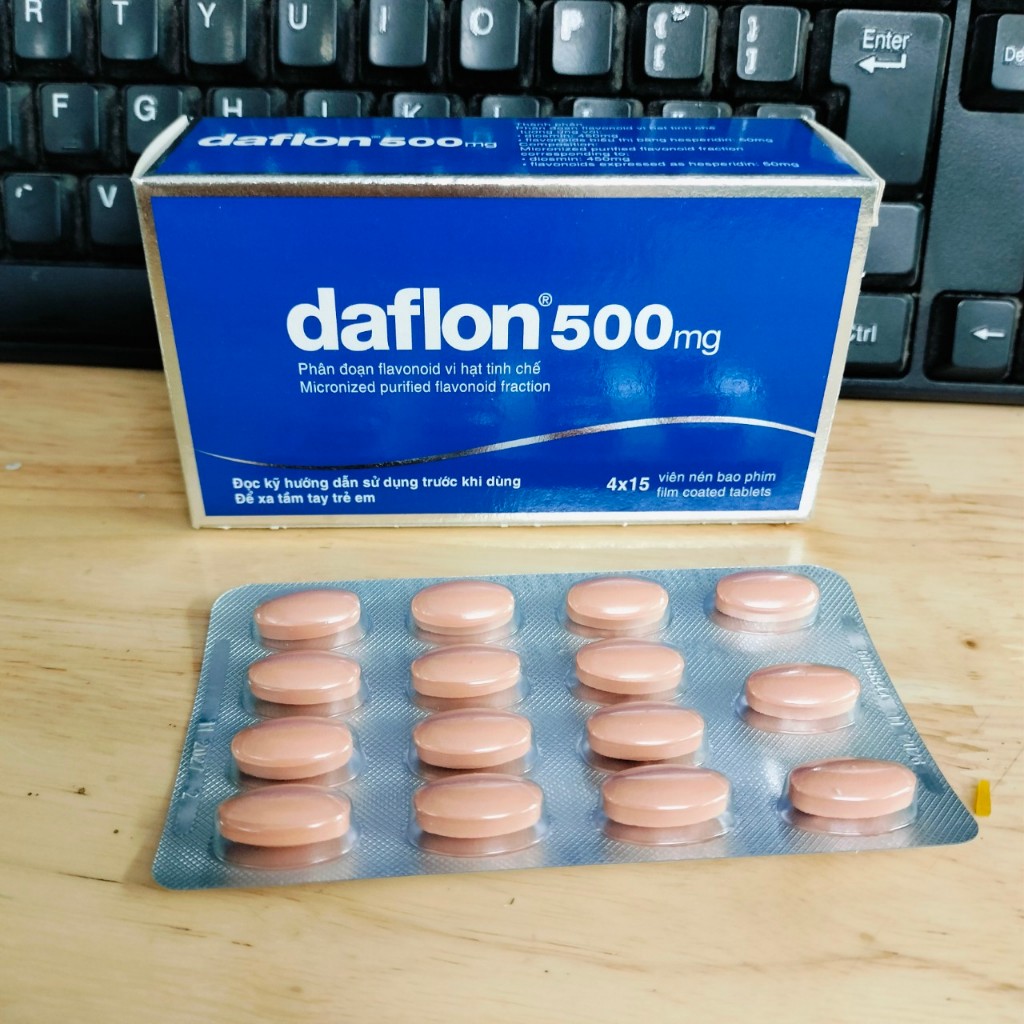 Daflon oral tablet 500mg box of 60 tablets to support veins and pimples ...