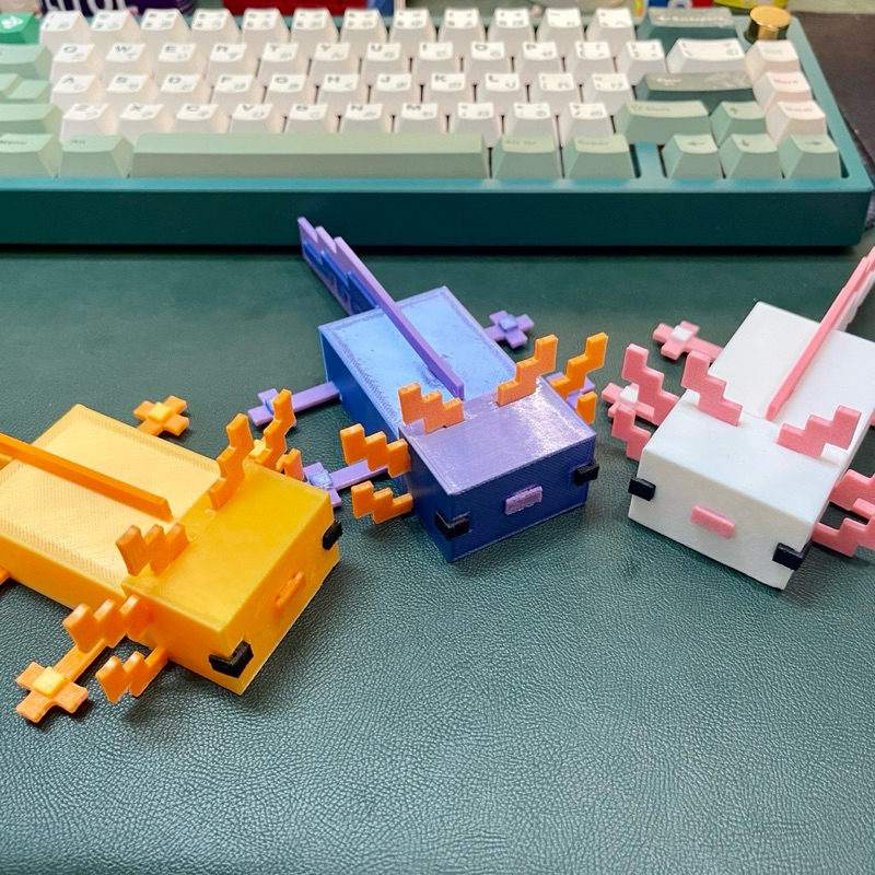 3D printed Minecraft Axolotl assembly model for display | Shopee Singapore